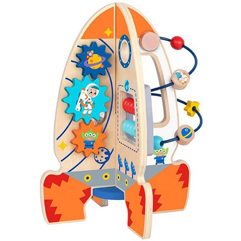 Tooky toy дървена играчка с активности - Ракета