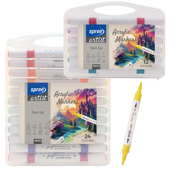 Акрилни маркери Spree ART Twin Tip – 24 цв.