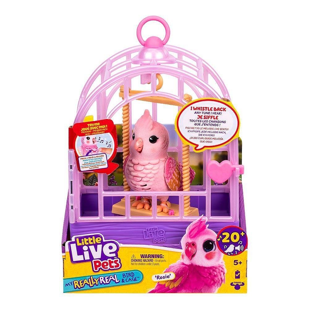 Little Live Pets Really Real Bird Интерактивно Пиле в Клетка Rosie