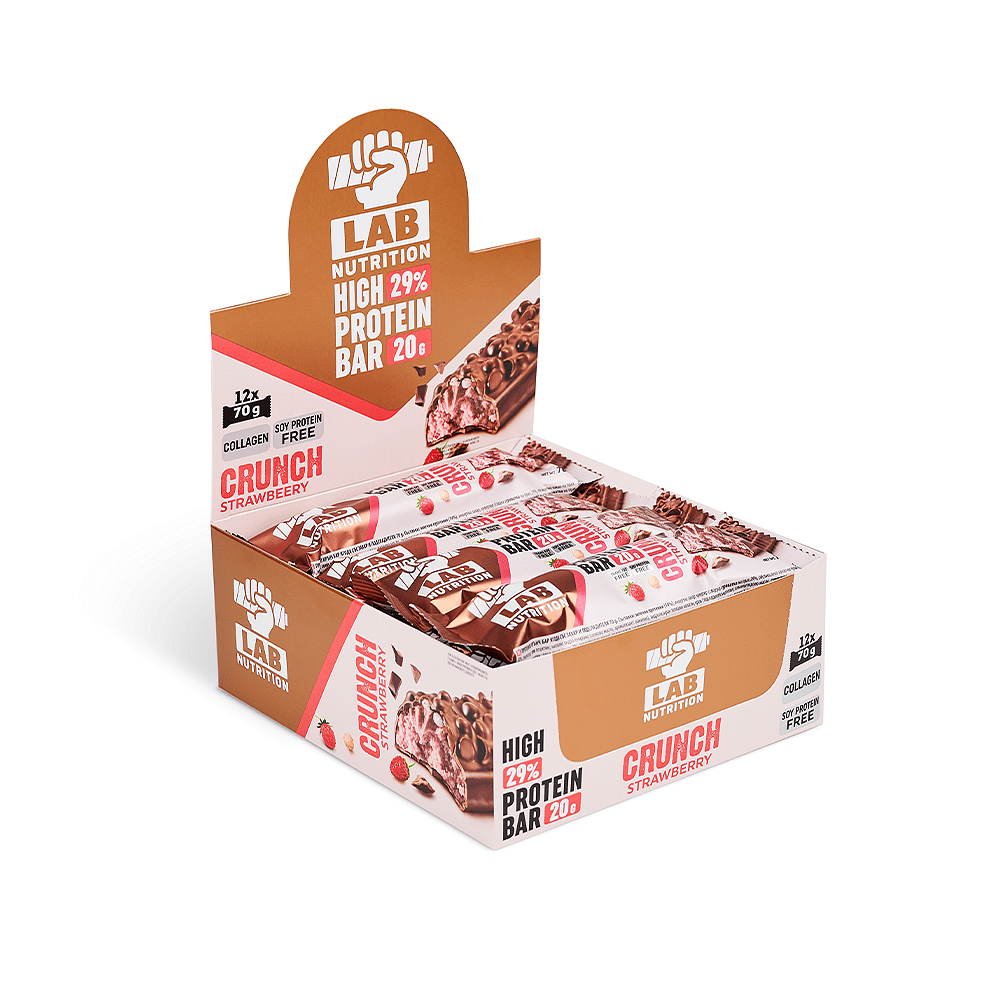 Κουτί Crunch Μπάρα Πρωτεΐνης Φράουλα 12x70γρ