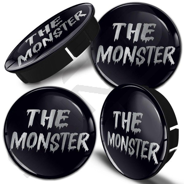 Custom Monster Silver Edition Center Caps for Alloy Wheels 60 mm