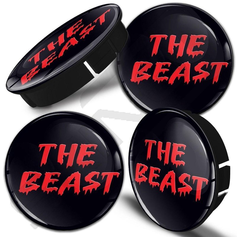 Custom The Beast Center Caps for Alloy Wheels 60 mm