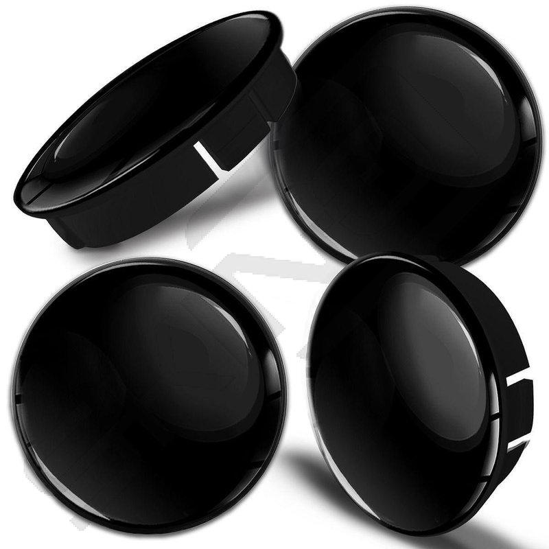Custom Glossy Black Center Caps for Alloy Wheels 60 mm