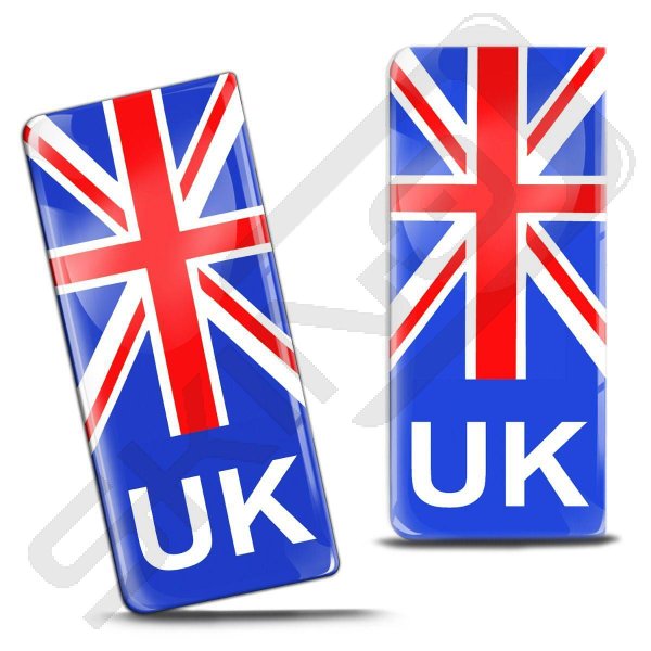 Gel Number Plate [ UK GB Flag Stickers ] QS 9 Skino
