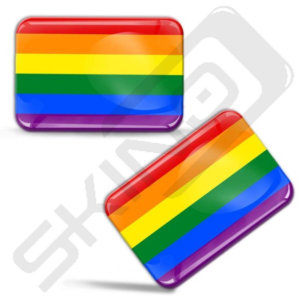 Gay LGBT flag resin stickers [ 3D gel badge decals] Skino