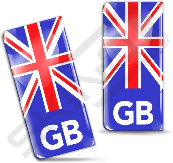 Gel Car Number Plate [ UK GB Flag Stickers ] QS 1 Skino