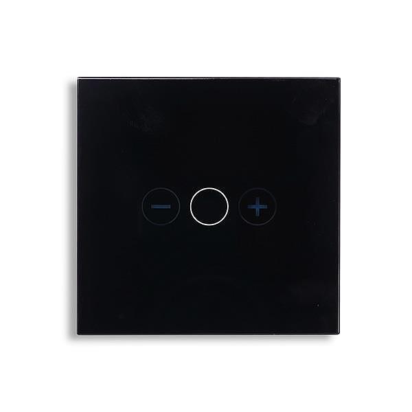DIMMER SWITCH BLACK GLASS PANEL + METAL FRAME | Eurolamp LED