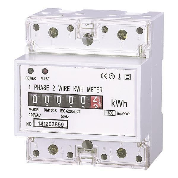 1 PHASE DIN RAIL METER WIDE 50A | Eurolamp LED