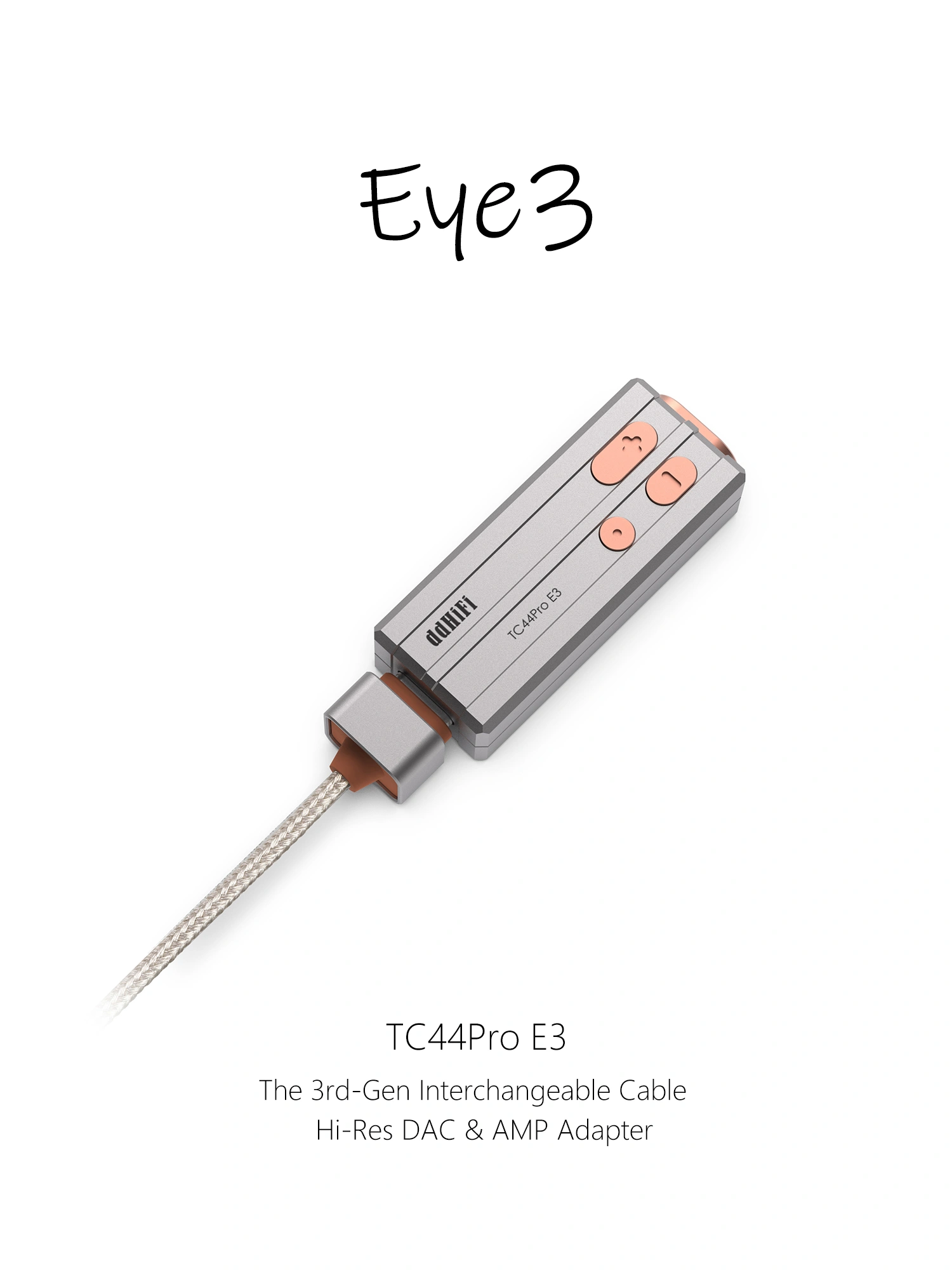 ddHiFi Eye3 Hi-Res DAC & AMP Adapter with Dual 3.5mm & 4.4mm Outputs