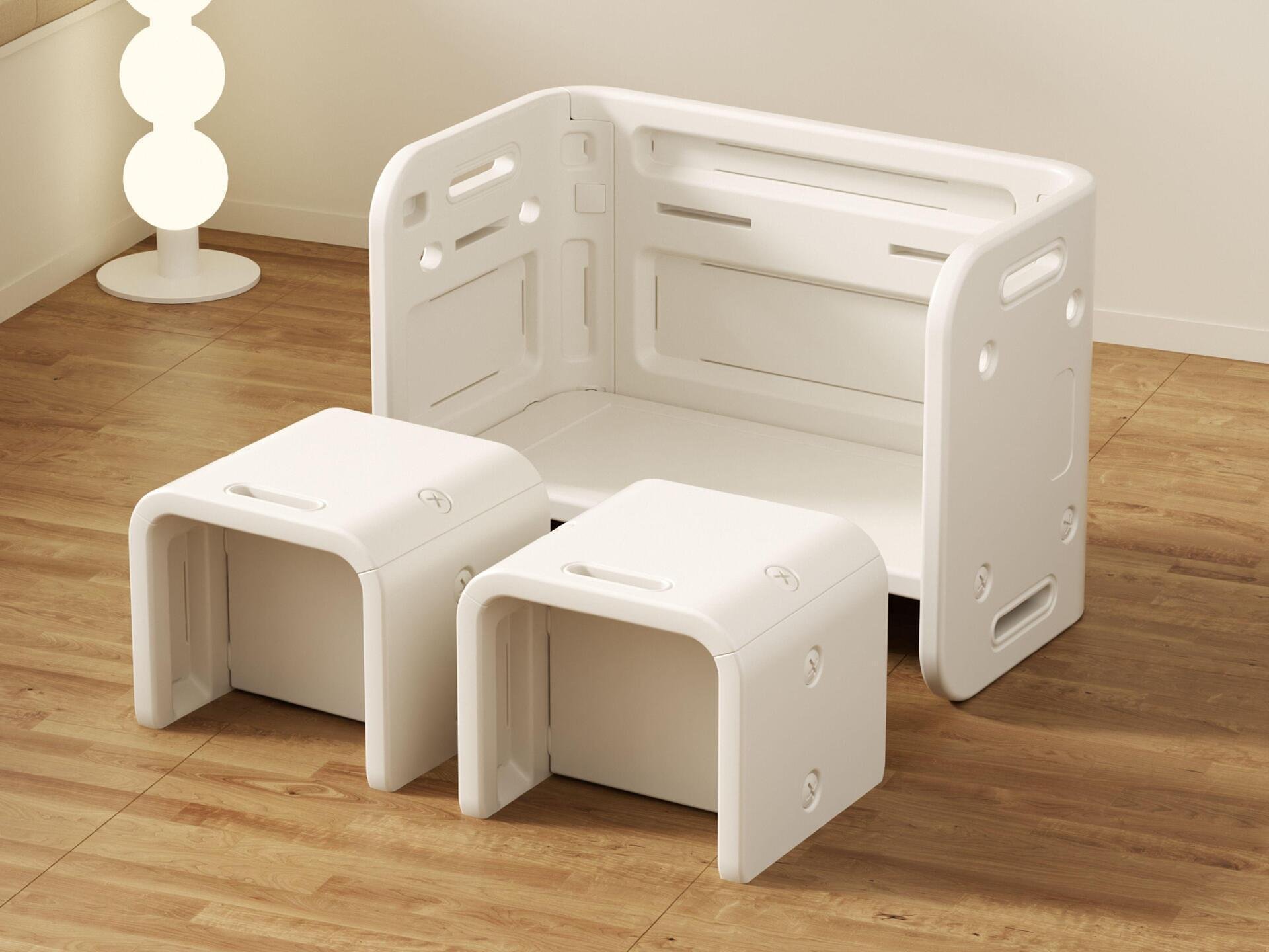 Set de mobilier pentru copii - „Cube” - masă și scaun multifuncțional ...