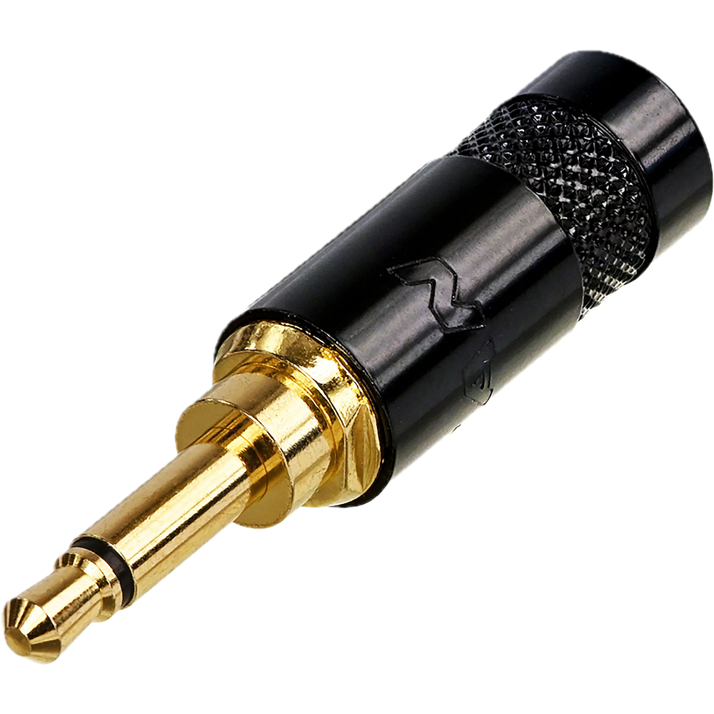 Rean NYS226BG Mono 3.5 mm Plug, Black Metal Handle, Gold Plated Contacts
