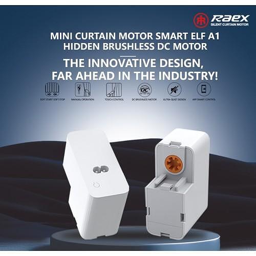 Raex A1с Wi-Fi управление Tuya – Комплект електрически корниз с дистанционно и релса
