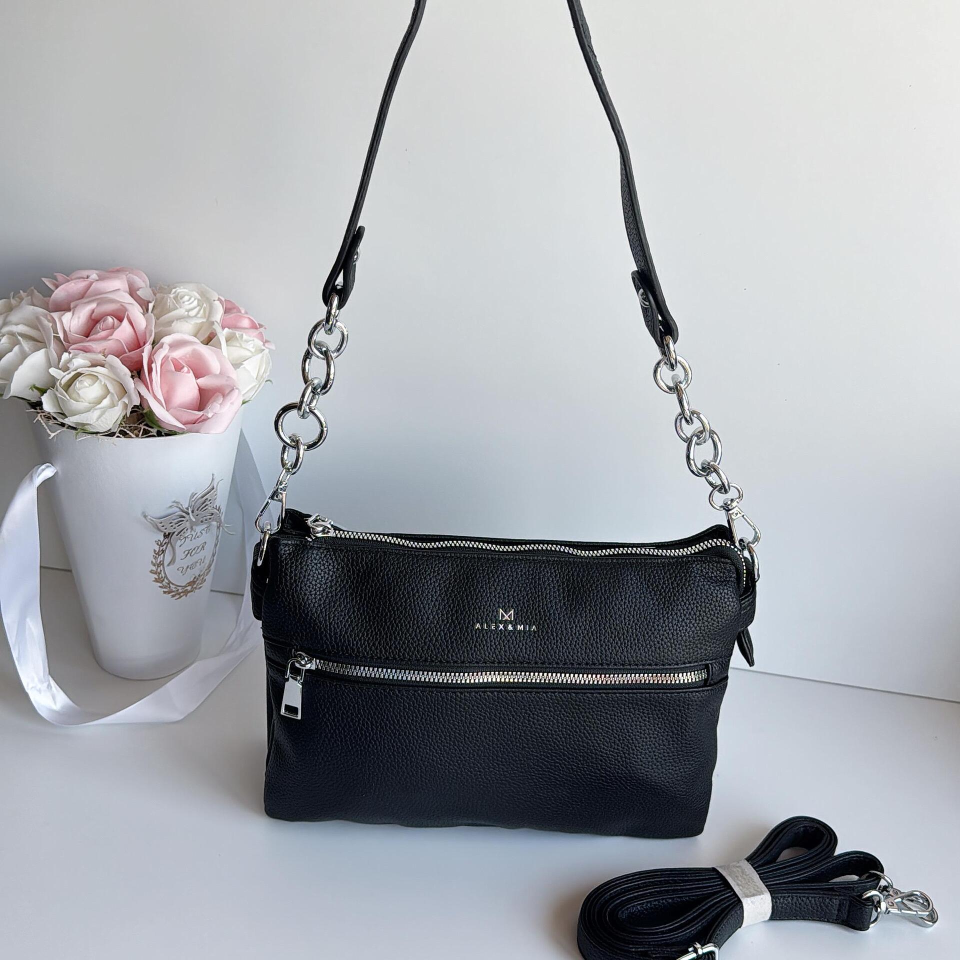 Дамска Черна Чанта - Модел 2801 Alex&Mia