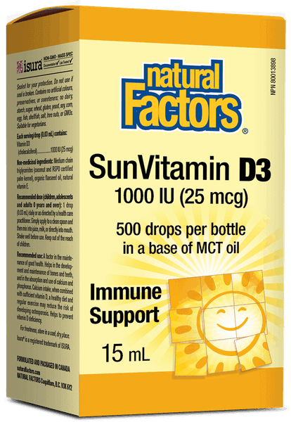 SUN VITAMIN D3 1000 IU/ Витамин Д3 капки, 15 ml /500 дози/