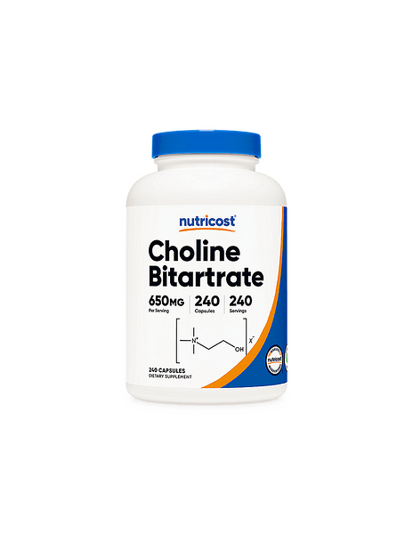Nutricost, Холин Битартрат, 240 капсули