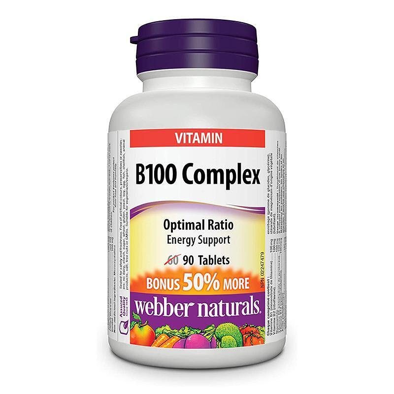 Webber Naturals, Vitamin B100 Complex х 90 таблетки