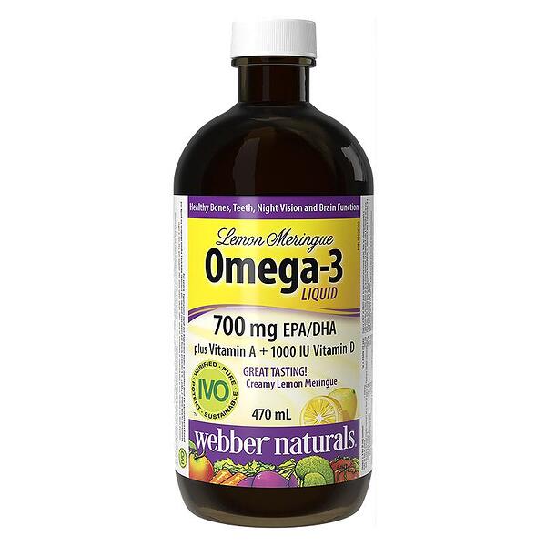 Webber Naturals, Омега-3 1233 mg (700 mg EPA/DHA) + Витамин D3 и А x 470 ml