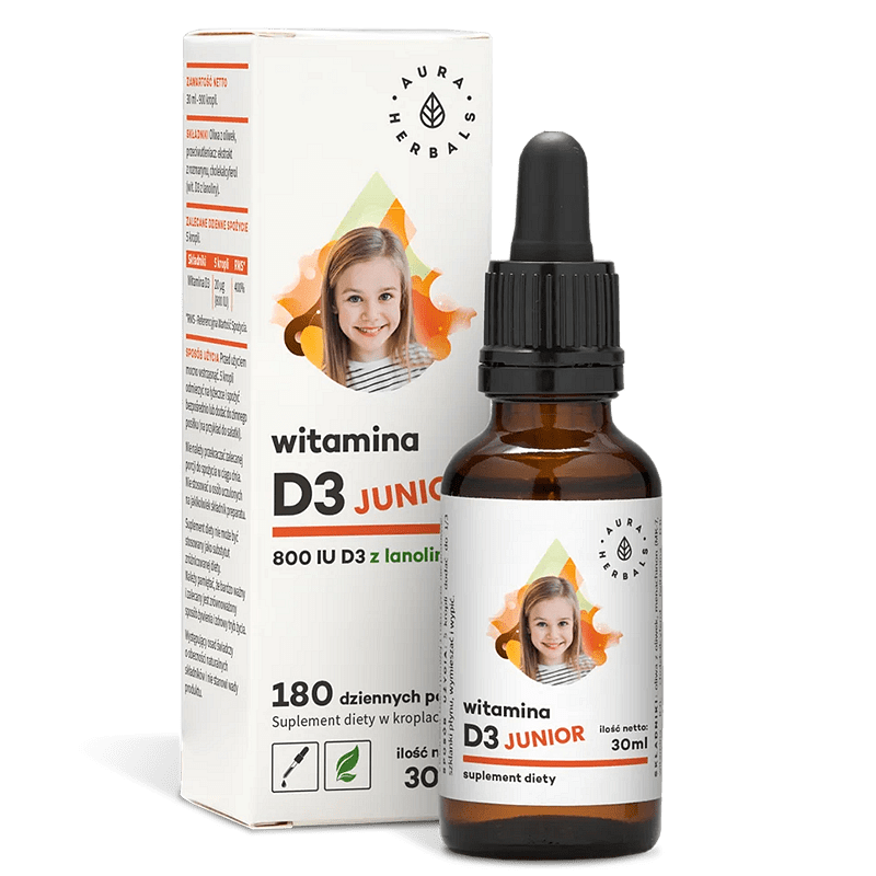 Витамин D3 800 IU, 30 ml, капки, Aura Herbals