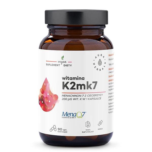 Витамин К2 (МК-7) 200 µg, 90 капсули, Aura Herbals