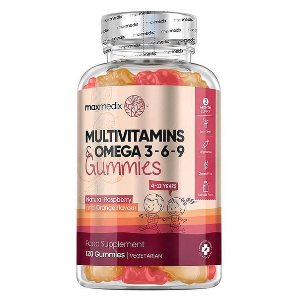 Мултивитамини Гъми за Деца + Омега 3-6-9, 120 желирани таблетки, Weight ...