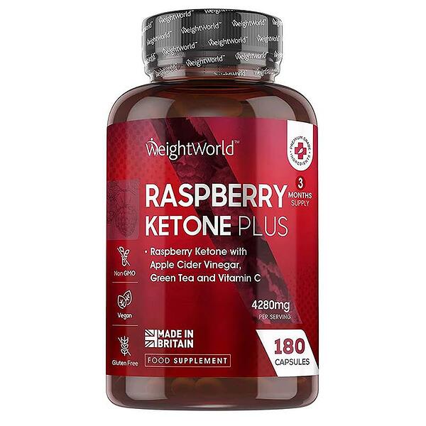 Raspberry Ketone Plus, Малинови кетони Плюс, 180 капсули, Weight World
