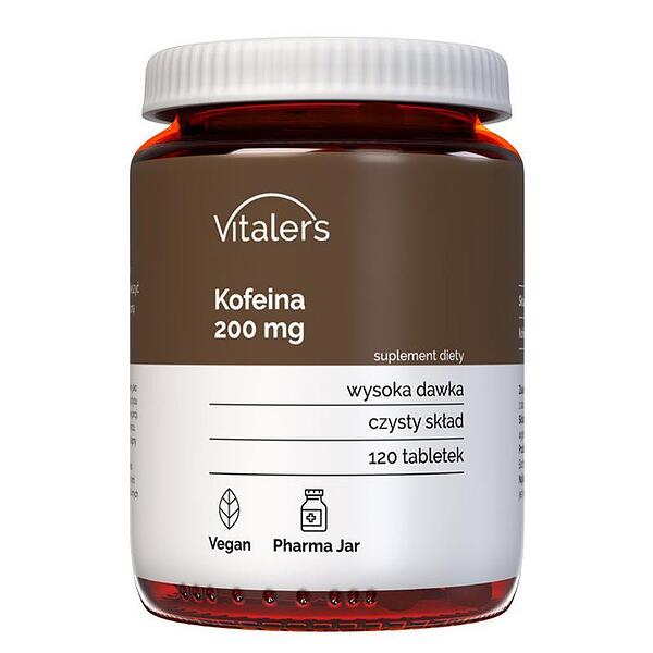 Kofeina bezwodna, Кофеин, 200 mg, 120 таблетки, Vitalers