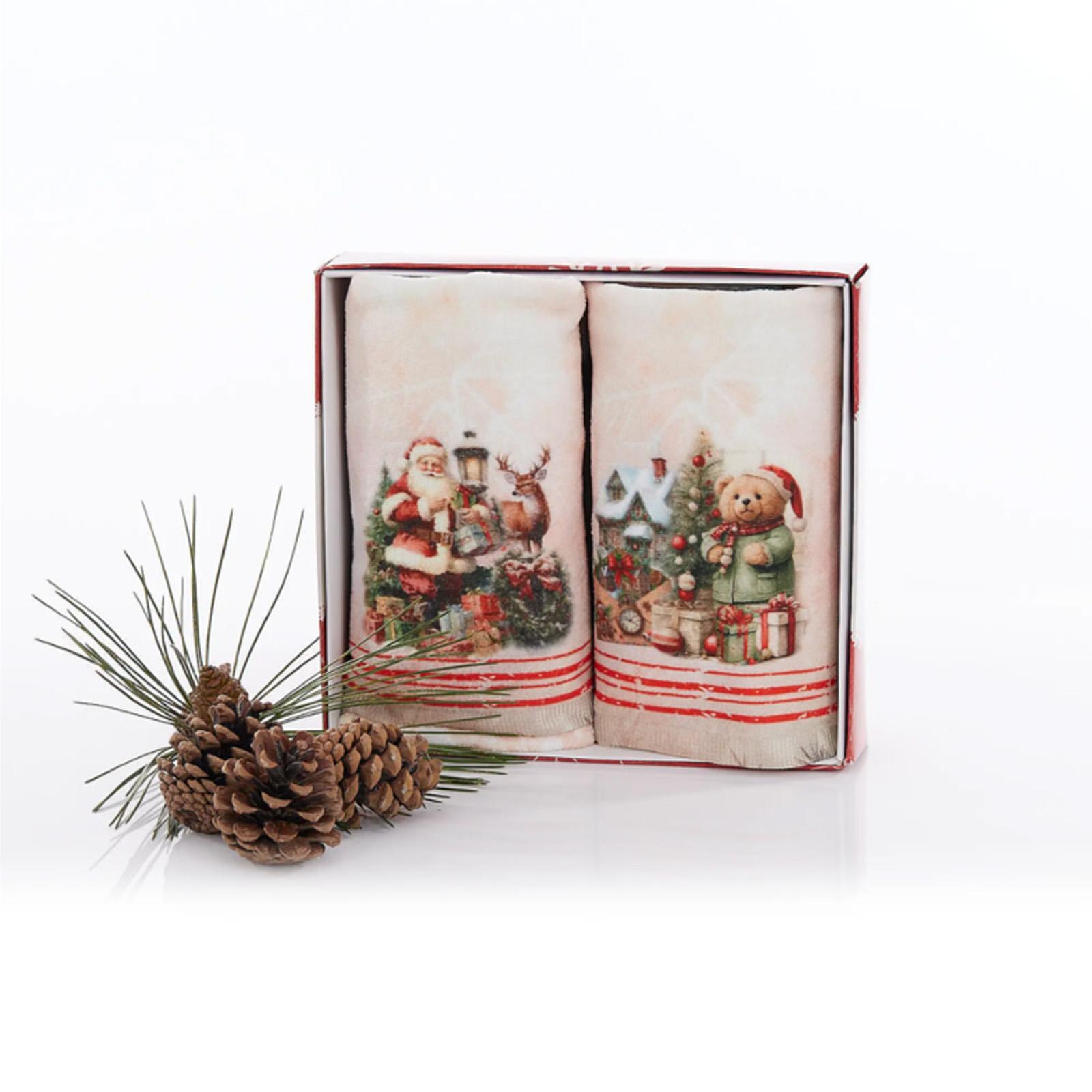 Коледен комплект кърпи – Дядо Коледа, Рудолф, мече и елха